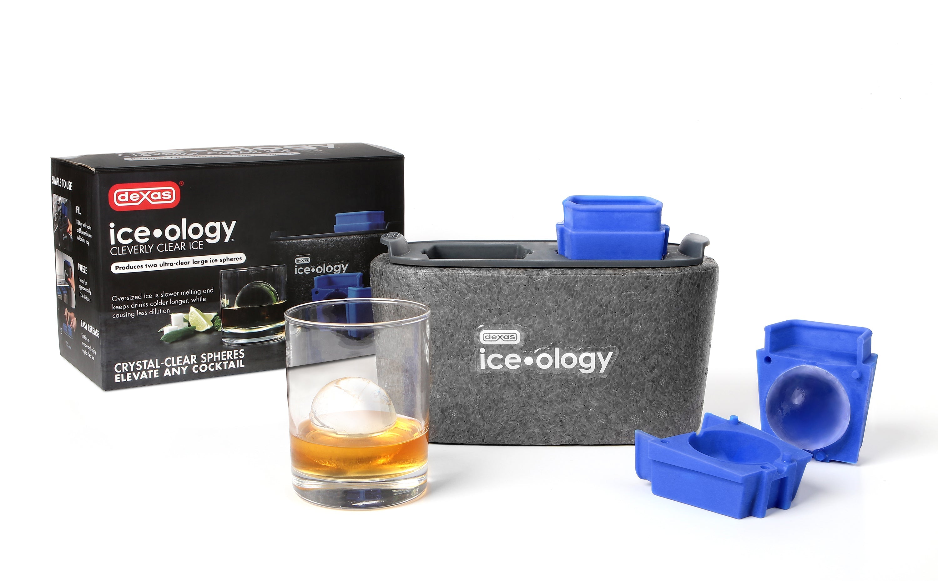 2 Sphere ice•ology™ Clear Ice Cube Trays (2) 2" Spheres – Atlanta Grill ...